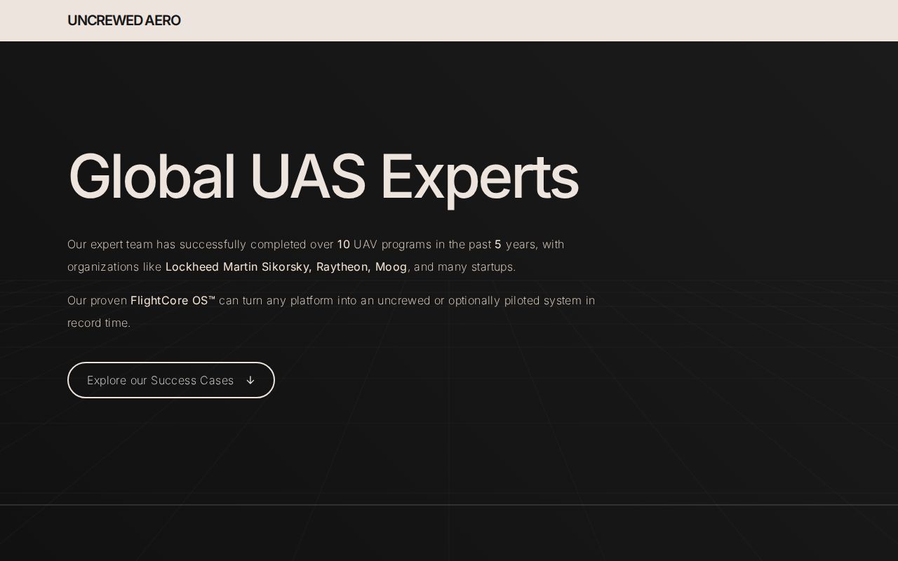 UAS Portfolio landing page